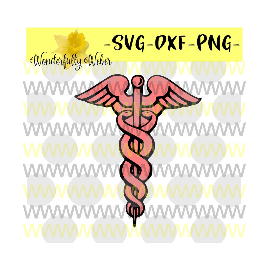 Caduceus Shadow SVG Cut File for Cricut and Silhouette - Etsy