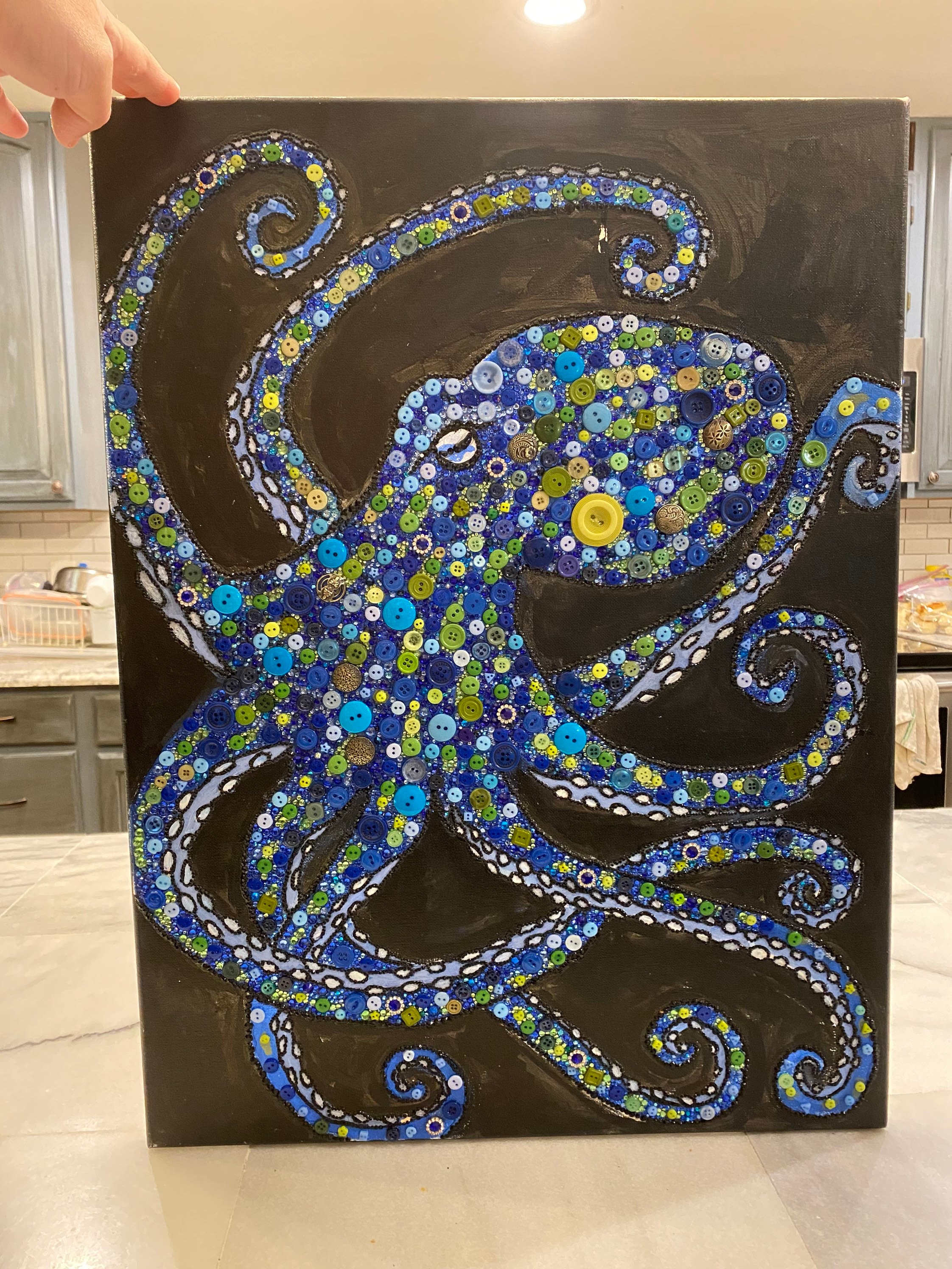 Examplebutton Rhinestone Art 16x20 Inches on Stretched Canvas. - Etsy