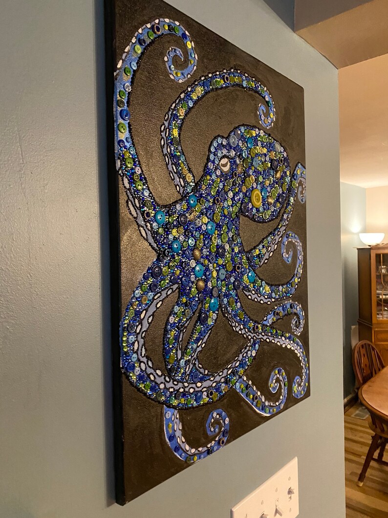 Examplebutton Rhinestone Art 16x20 Inches on Stretched Canvas. - Etsy