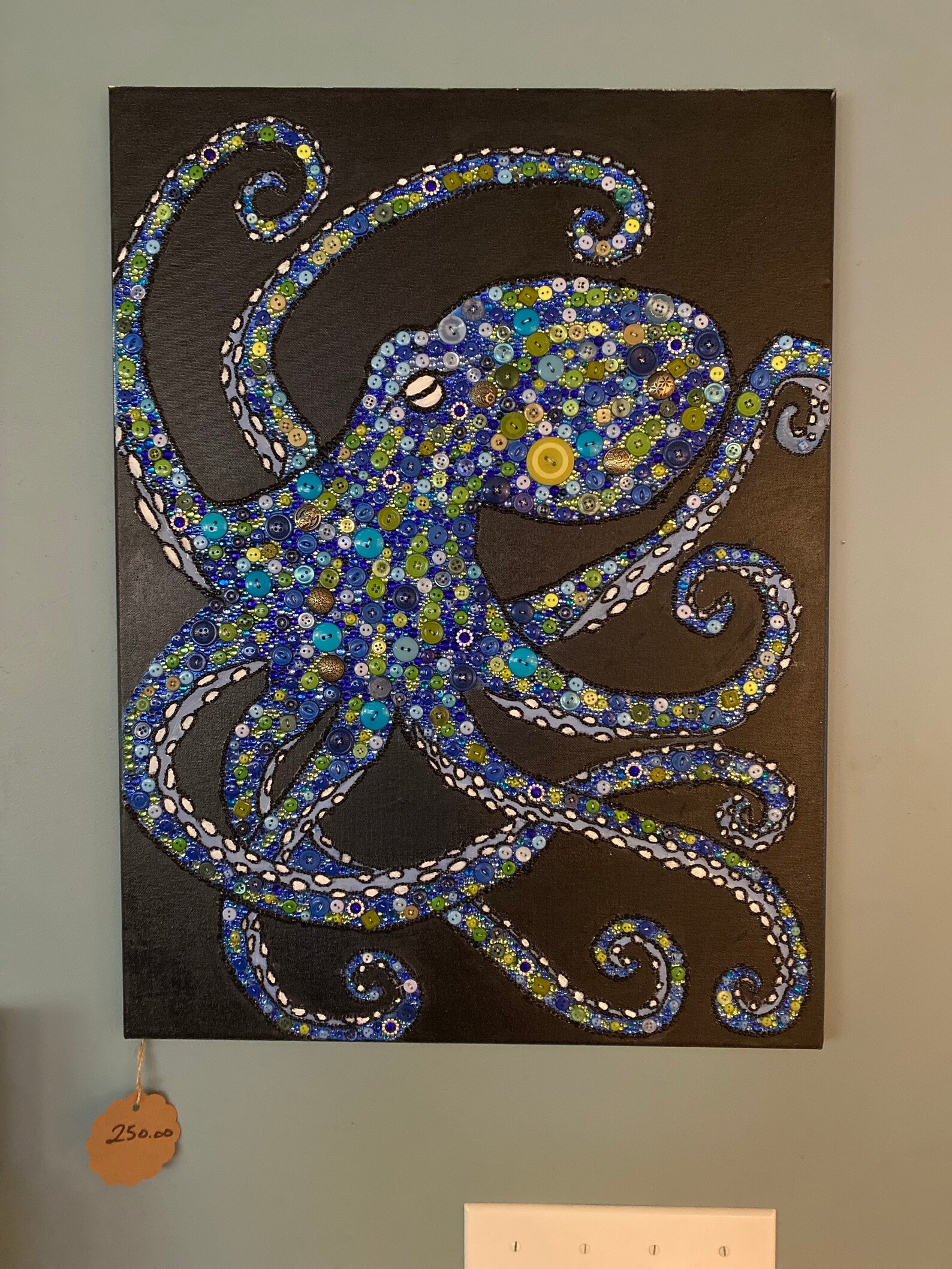 Examplebutton Rhinestone Art 16x20 Inches on Stretched Canvas. - Etsy