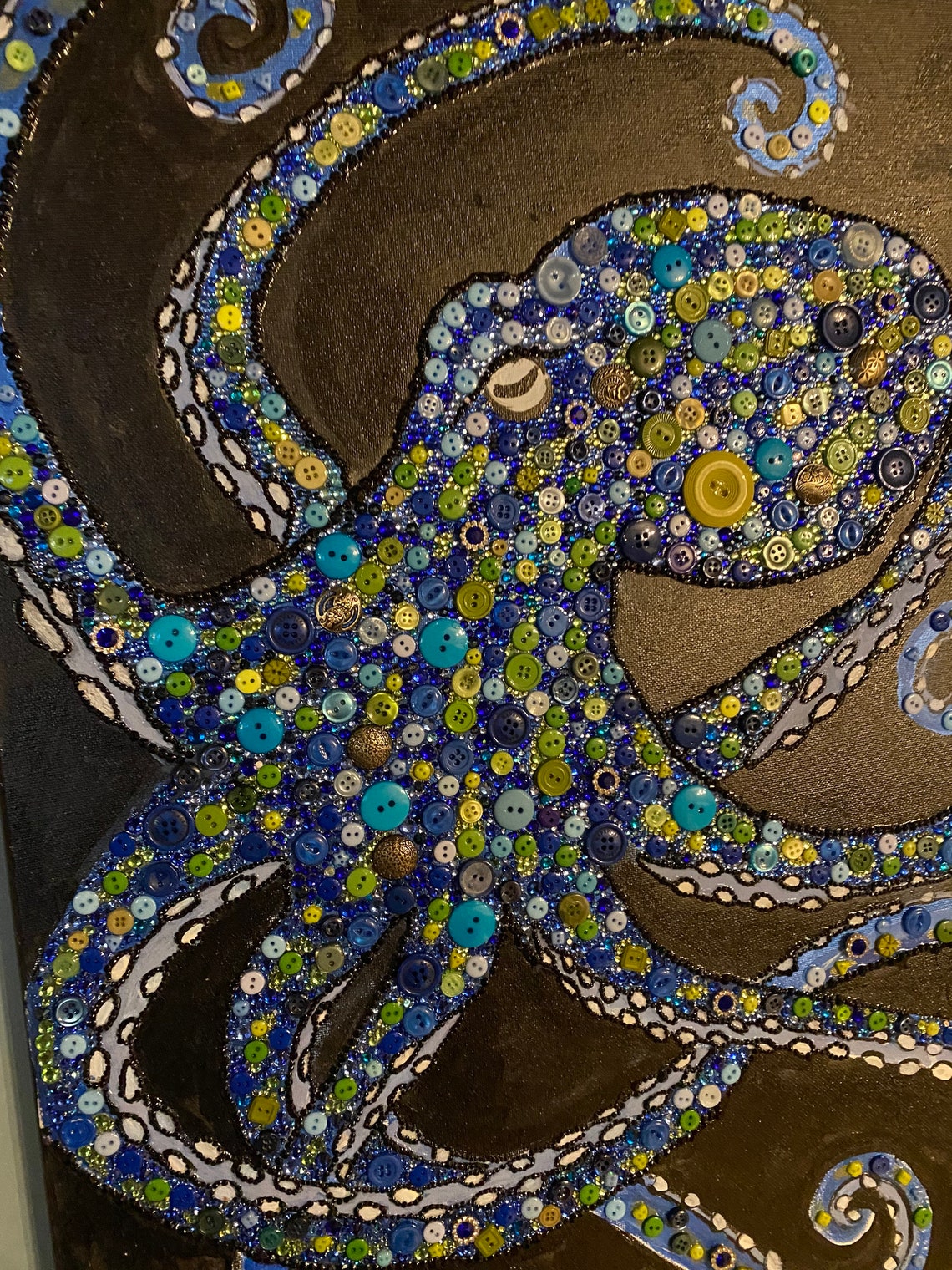 Examplebutton Rhinestone Art 16x20 Inches on Stretched Canvas. - Etsy