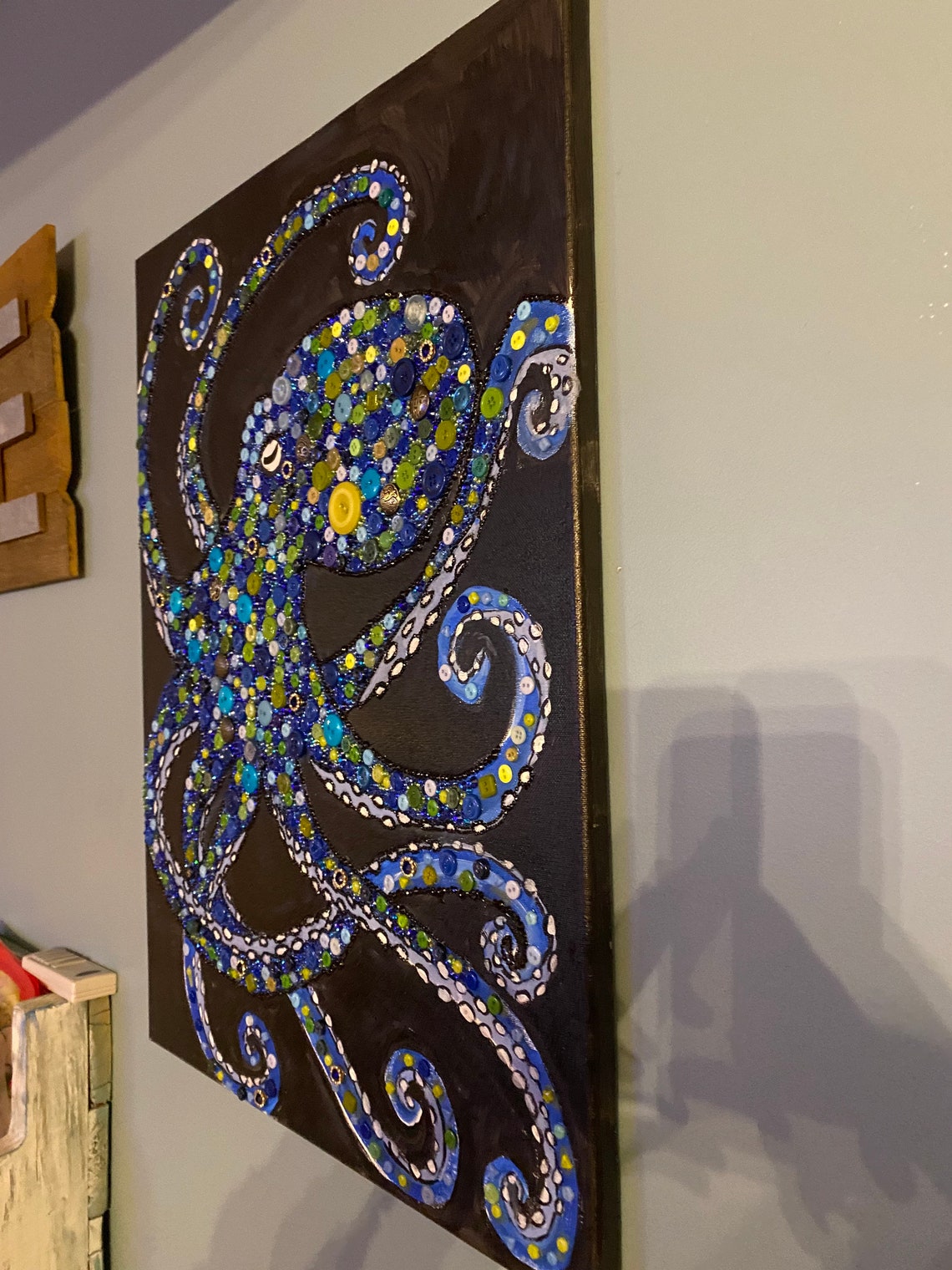 Examplebutton Rhinestone Art 16x20 Inches on Stretched Canvas. - Etsy