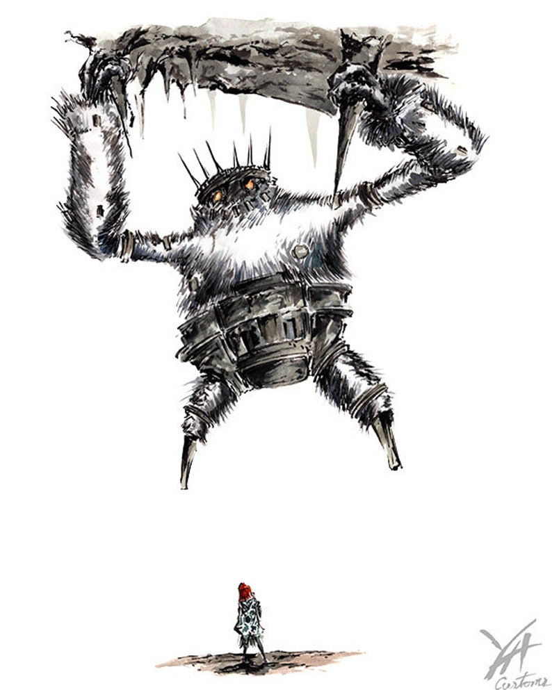 Shadow of the Colossus Inked Prints-monkey Sotc Art Video - Etsy Canada