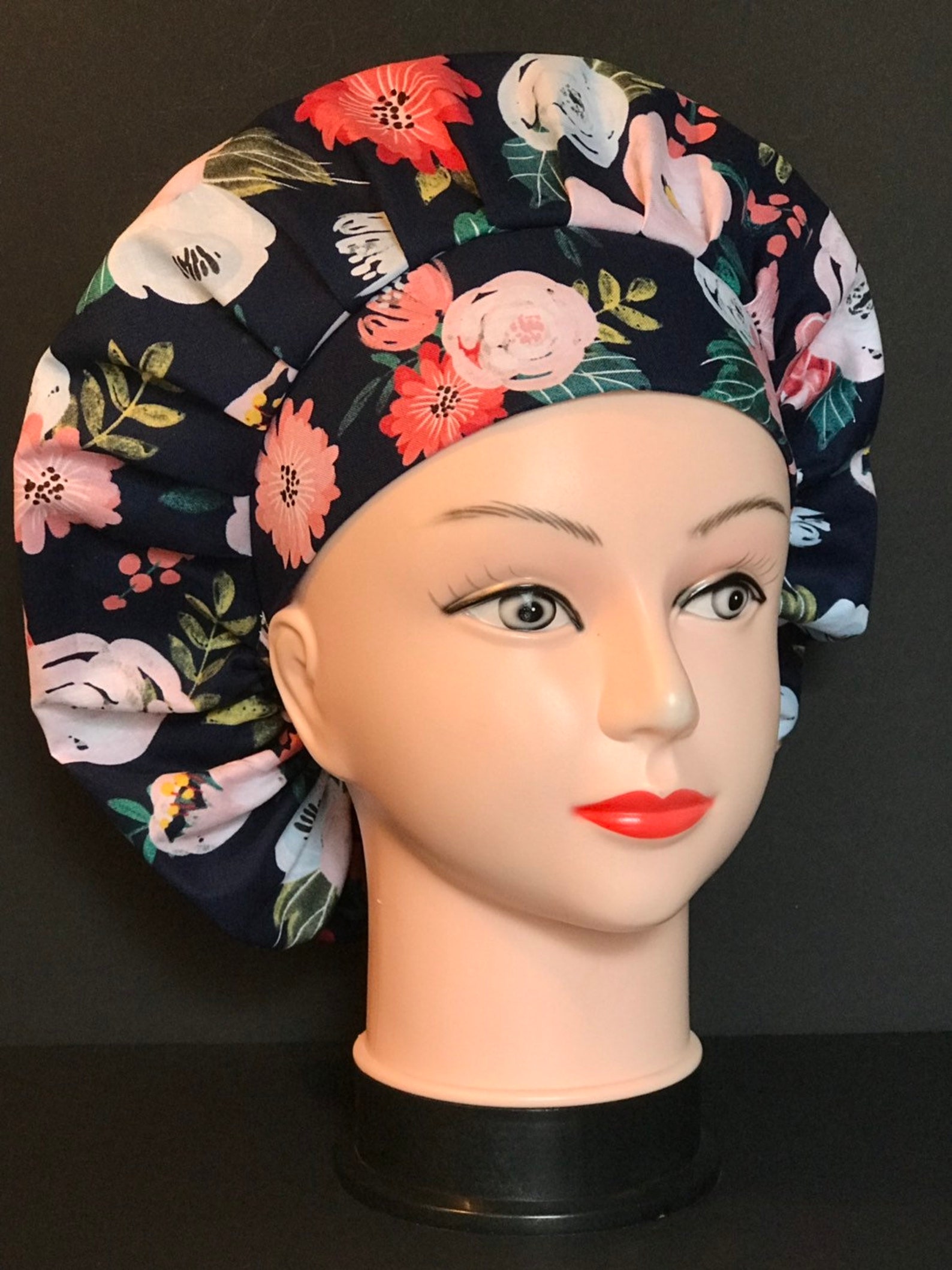 WISPY ROSE & MUM Navy Bouffant Scrub Cap for Women Surgical - Etsy