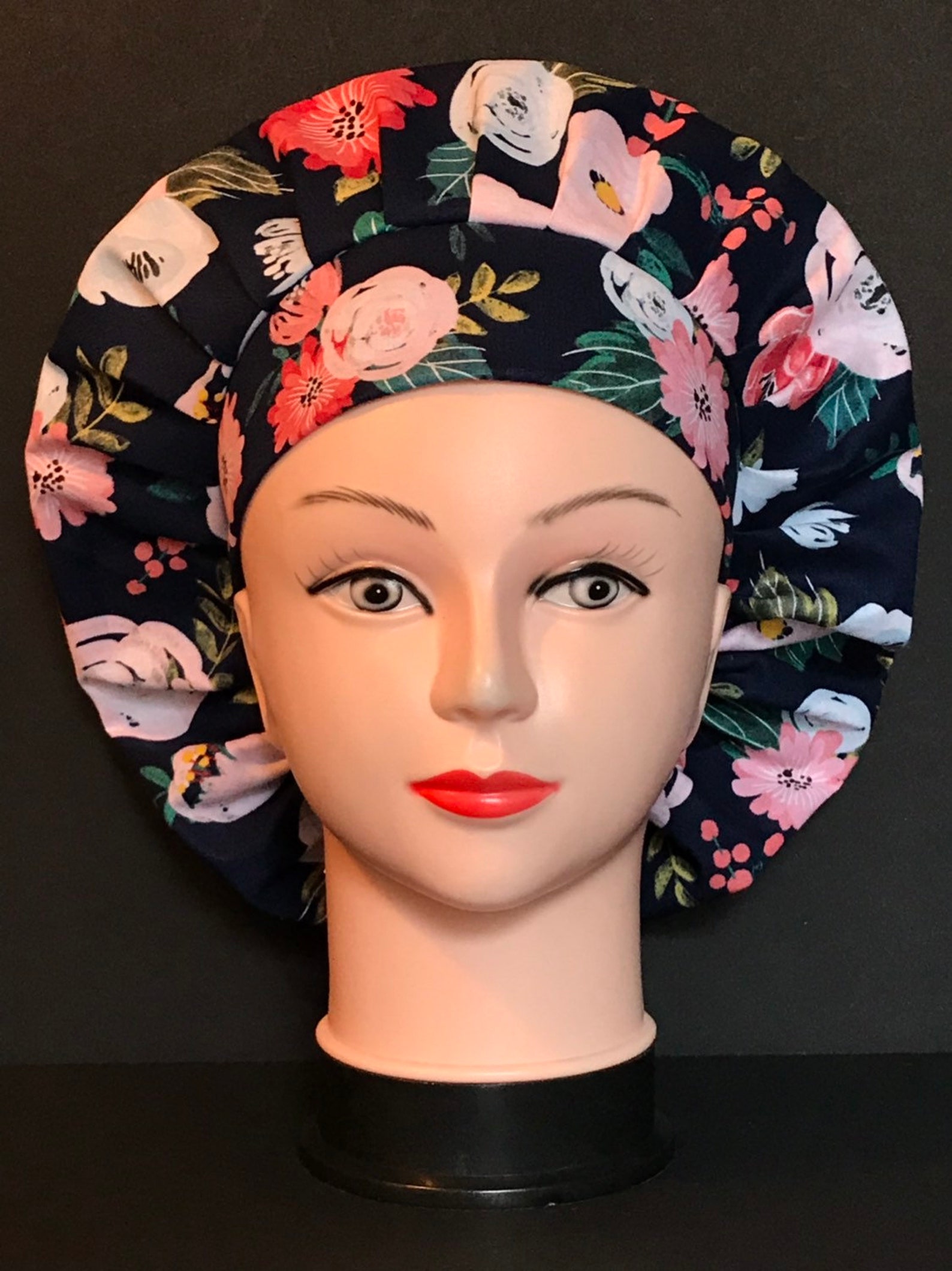 WISPY ROSE & MUM Navy Bouffant Scrub Cap for Women Surgical - Etsy