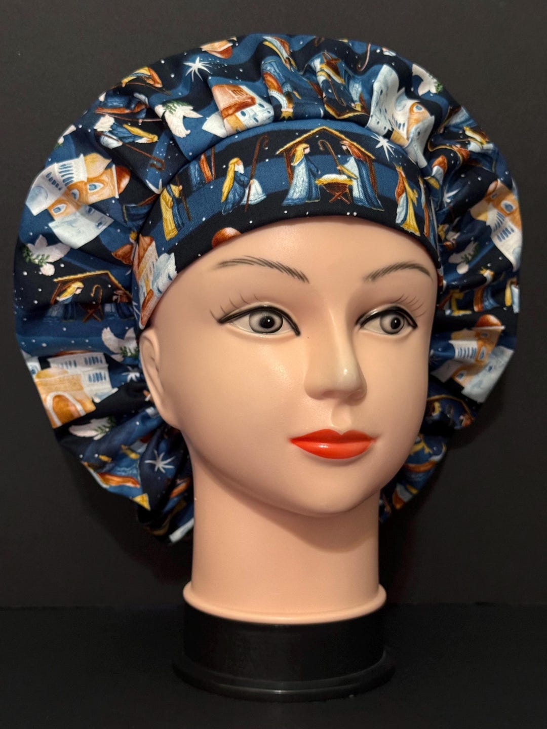 NATIVITY Christmas Scrub Cap Womens Surgical Scrub Hat Bouffant Hairnet ...