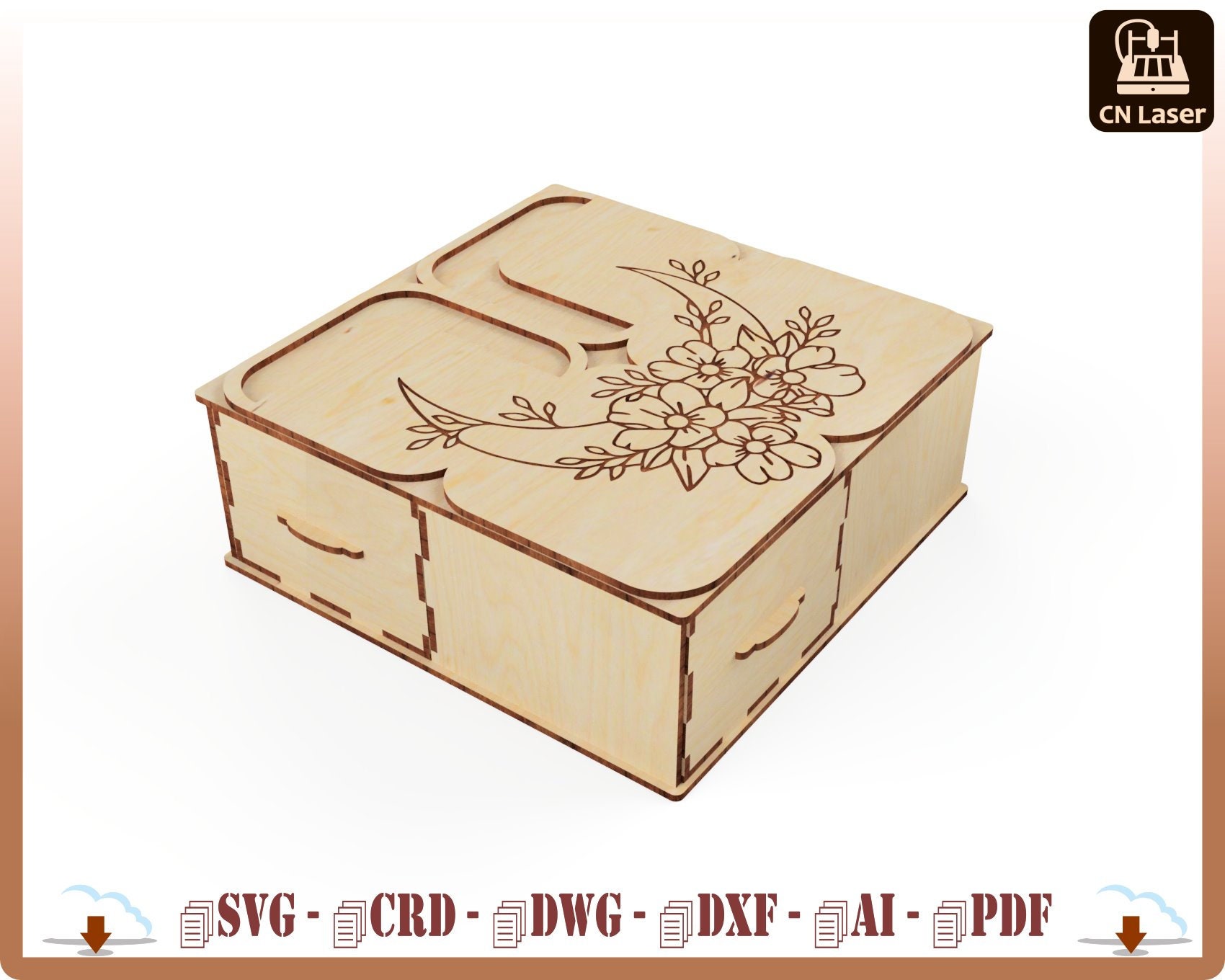 Gift Box/ Four-section Boxes/ Jewelry Box/ Table Decoration/ Organizer ...