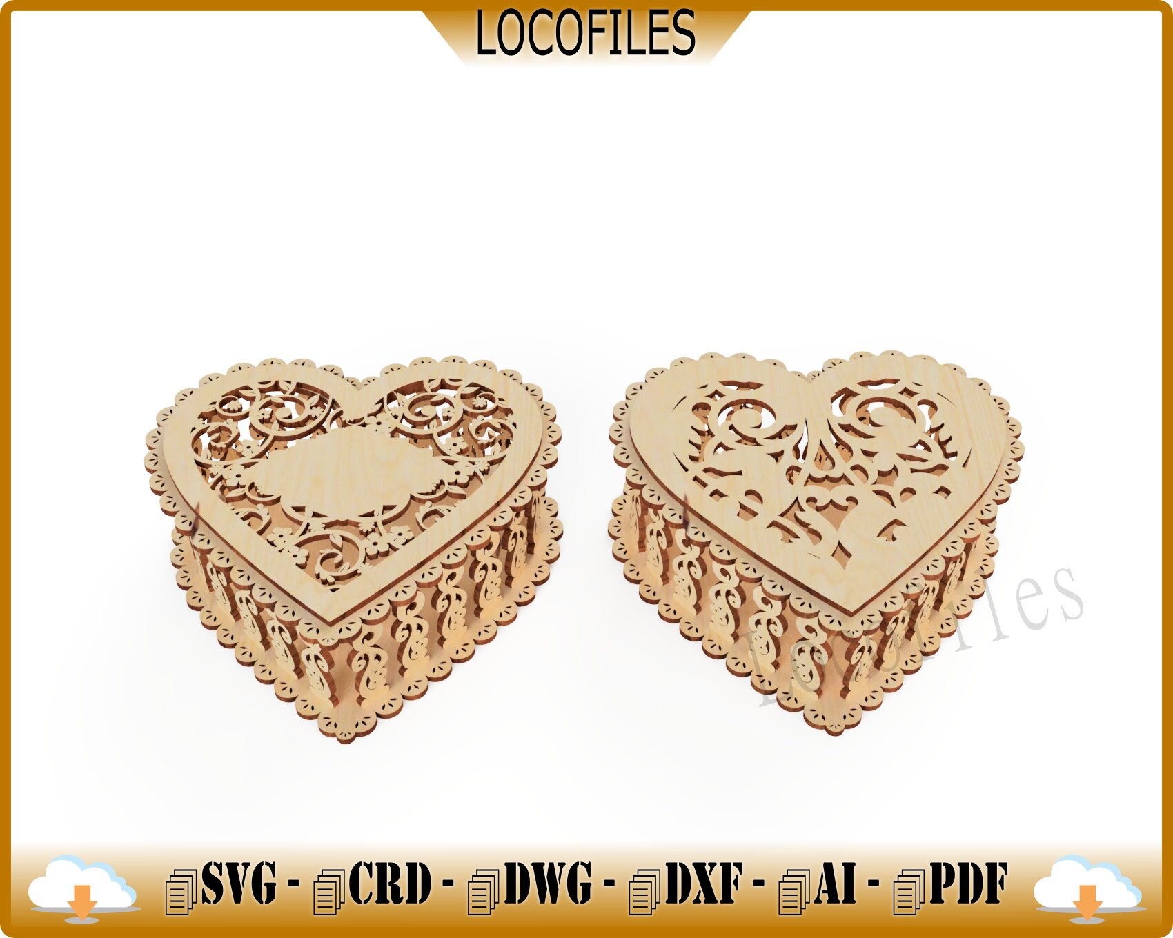 Heart Box Love Box for Laser Cnc Cutting Decoration for - Etsy