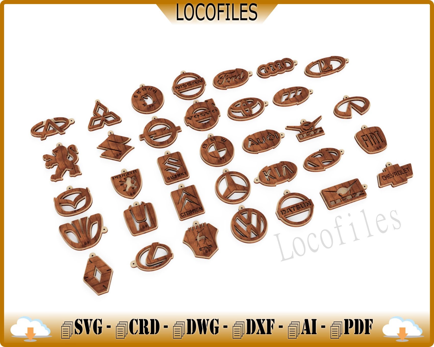 Laser Cut Files Keychains Car Glowforge Auto Keychain Svg - Etsy