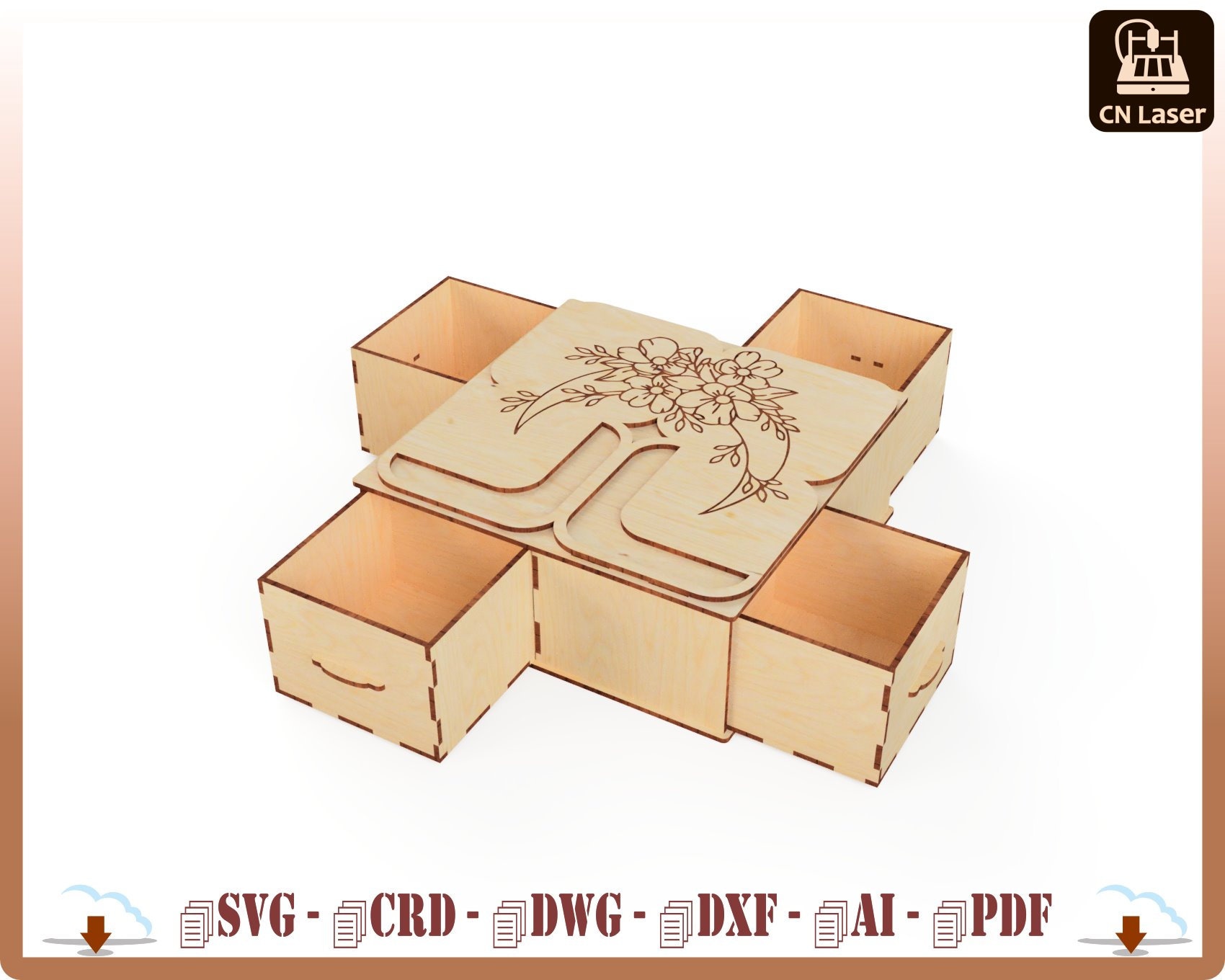 Gift Box/ Four-section Boxes/ Jewelry Box/ Table Decoration/ Organizer ...