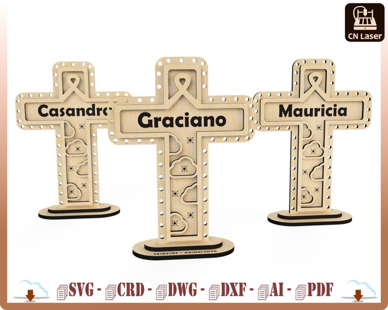 Laser Cut Crosses: Memorial Designs, Glowforge Vectors (digital File ...