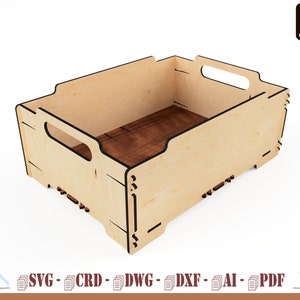 Stackable Wooden Box Laser Cut Files: CNC Storage Box (digital Download ...