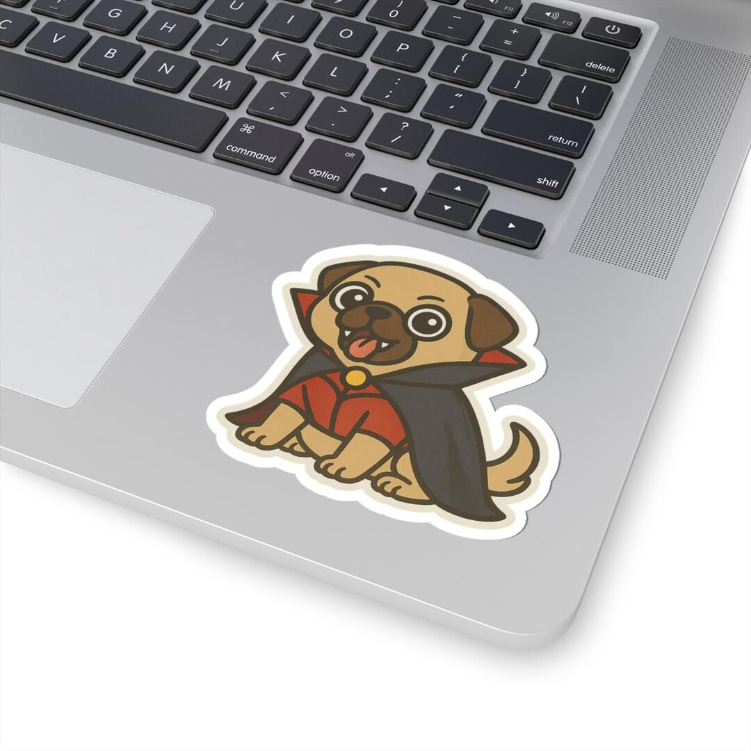 Cute Vampire Pug Kiss-cut Stickers, Halloween Decor, Pet Lover Gift ...
