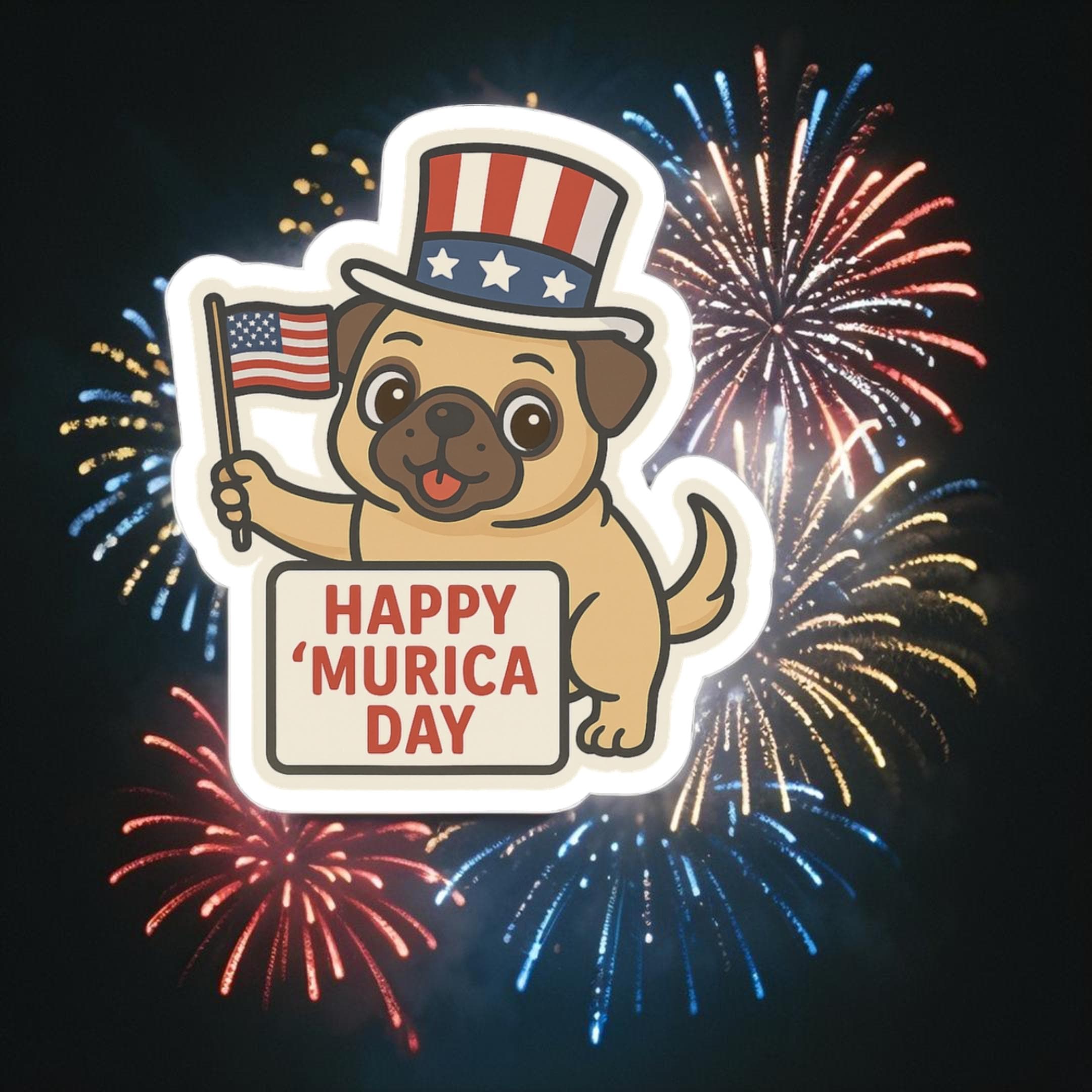 Festive Dog Kiss-cut Stickers | Happy 'murica Day, July 4th Decor, Cute ...