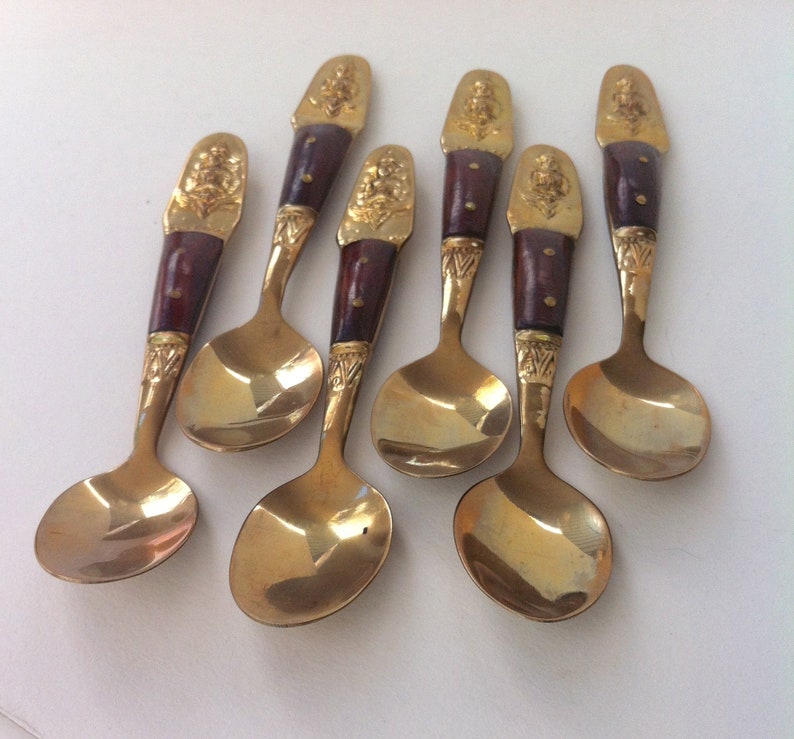 SIAM Brass and Rosewood Siddhartha Spoon Set | Etsy