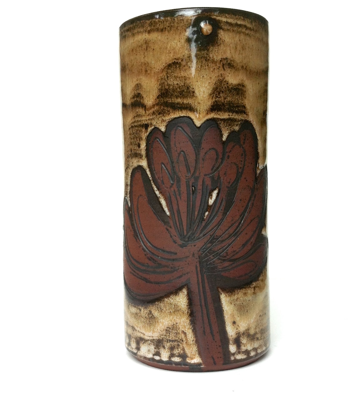 BRIGLIN POTTERY Cylindrical VASE Studio Art Pottery Mid - Etsy