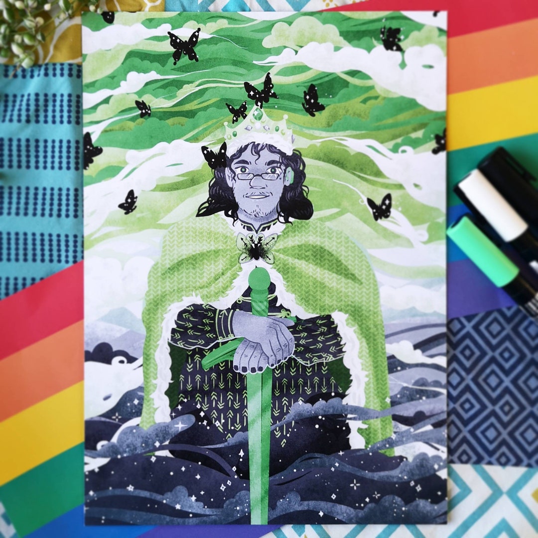 King of Swords Aromantic Art Print - Etsy