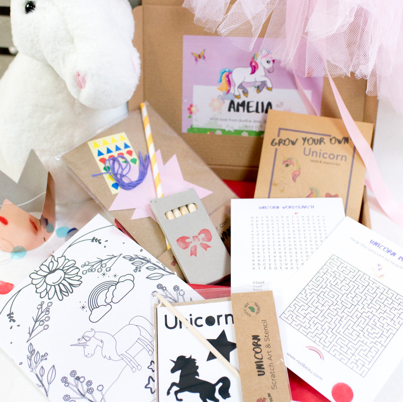 Unicorn Personalised Activity Pack in a Letterbox Unicorn - Etsy UK