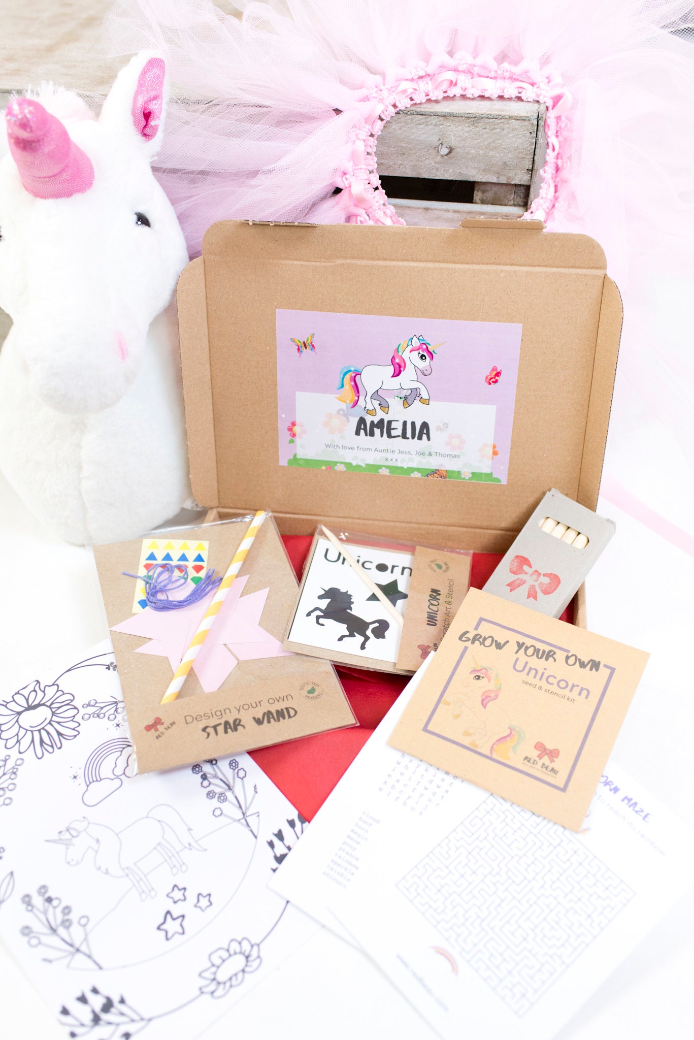 Unicorn Personalised Activity Pack in a Letterbox Unicorn - Etsy UK