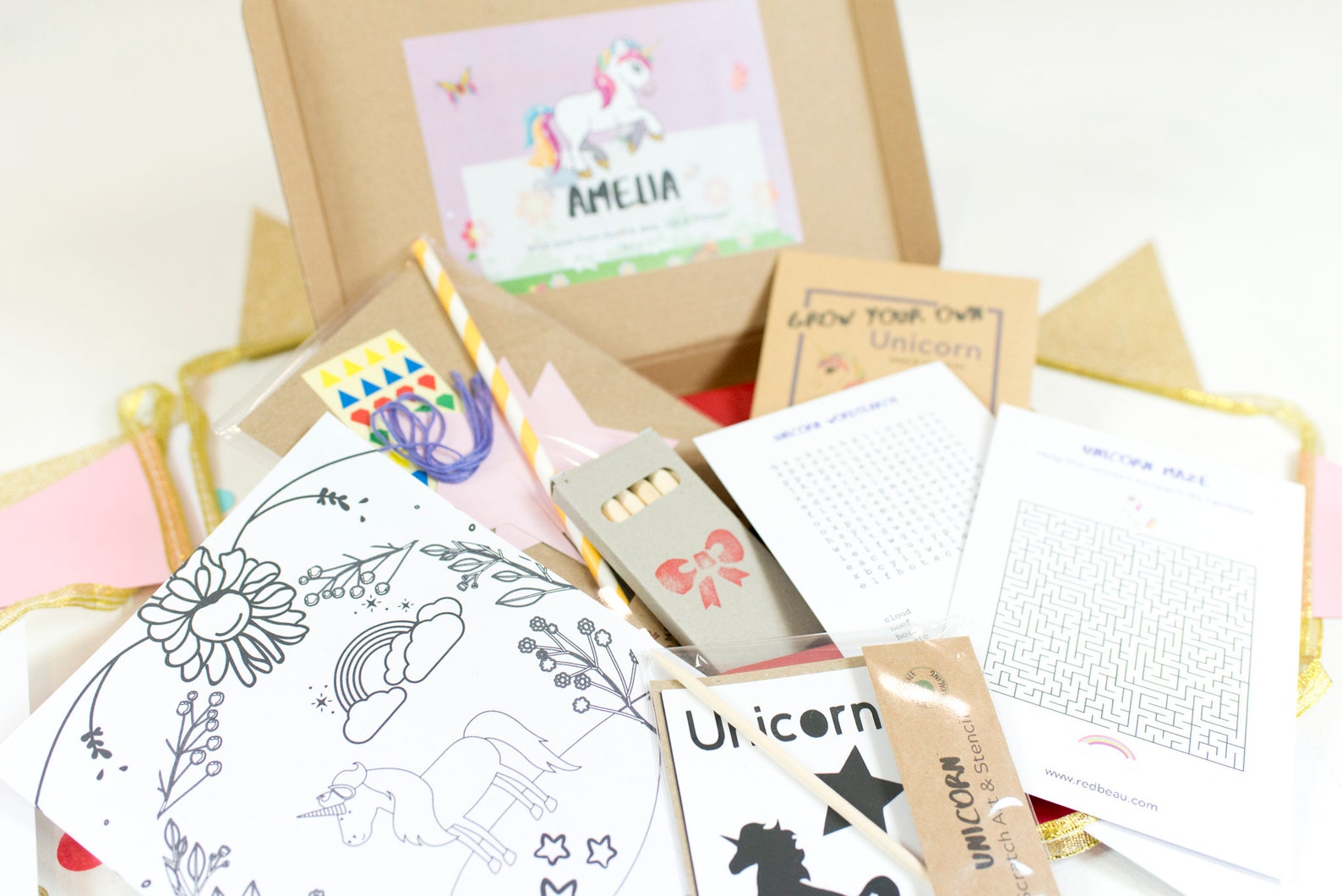 Unicorn Personalised Activity Pack in a Letterbox Unicorn - Etsy UK