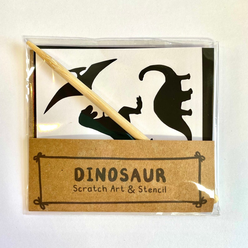 Dinosaur Party Scratch Art and Stencil a Great Eco Friendly - Etsy