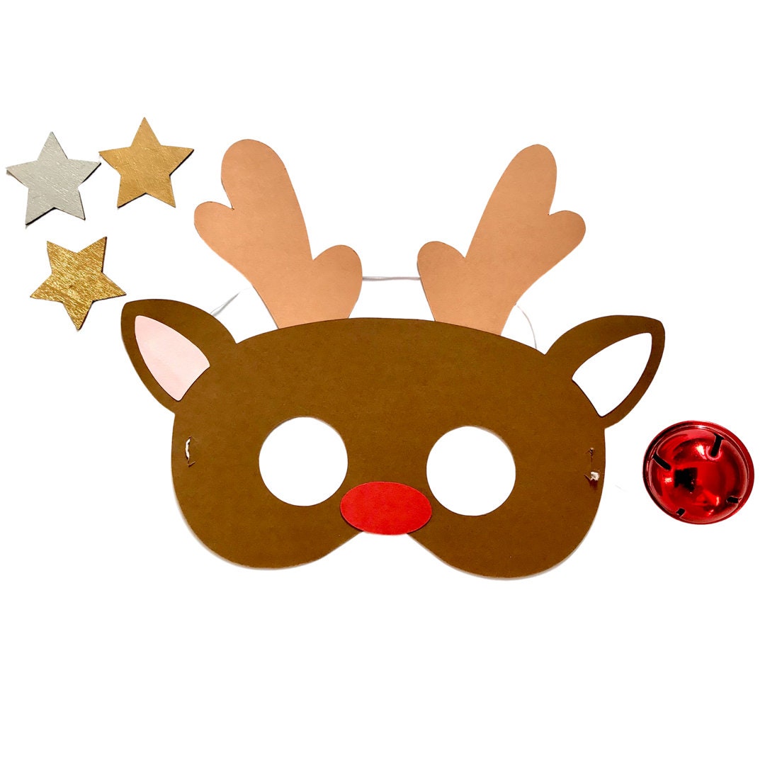 Rudolph the Reindeer Mask Eco Friendly Kids Craft Kit. A Make - Etsy