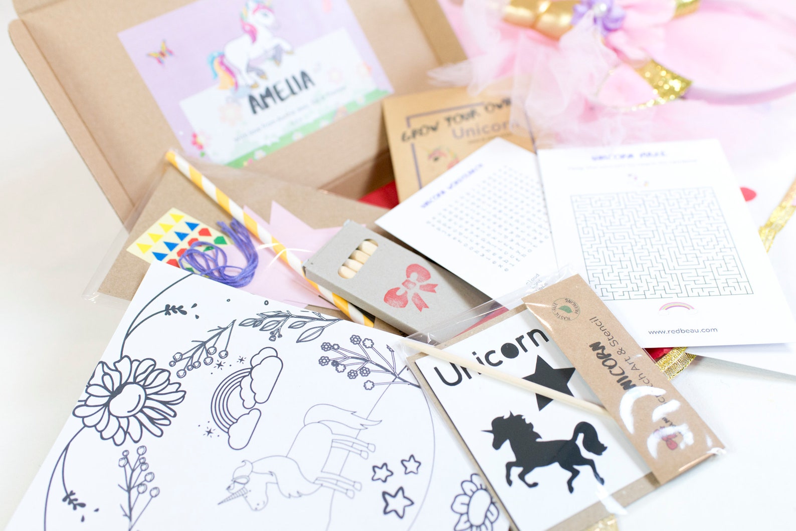 Unicorn Personalised Activity Pack in a Letterbox Unicorn - Etsy UK