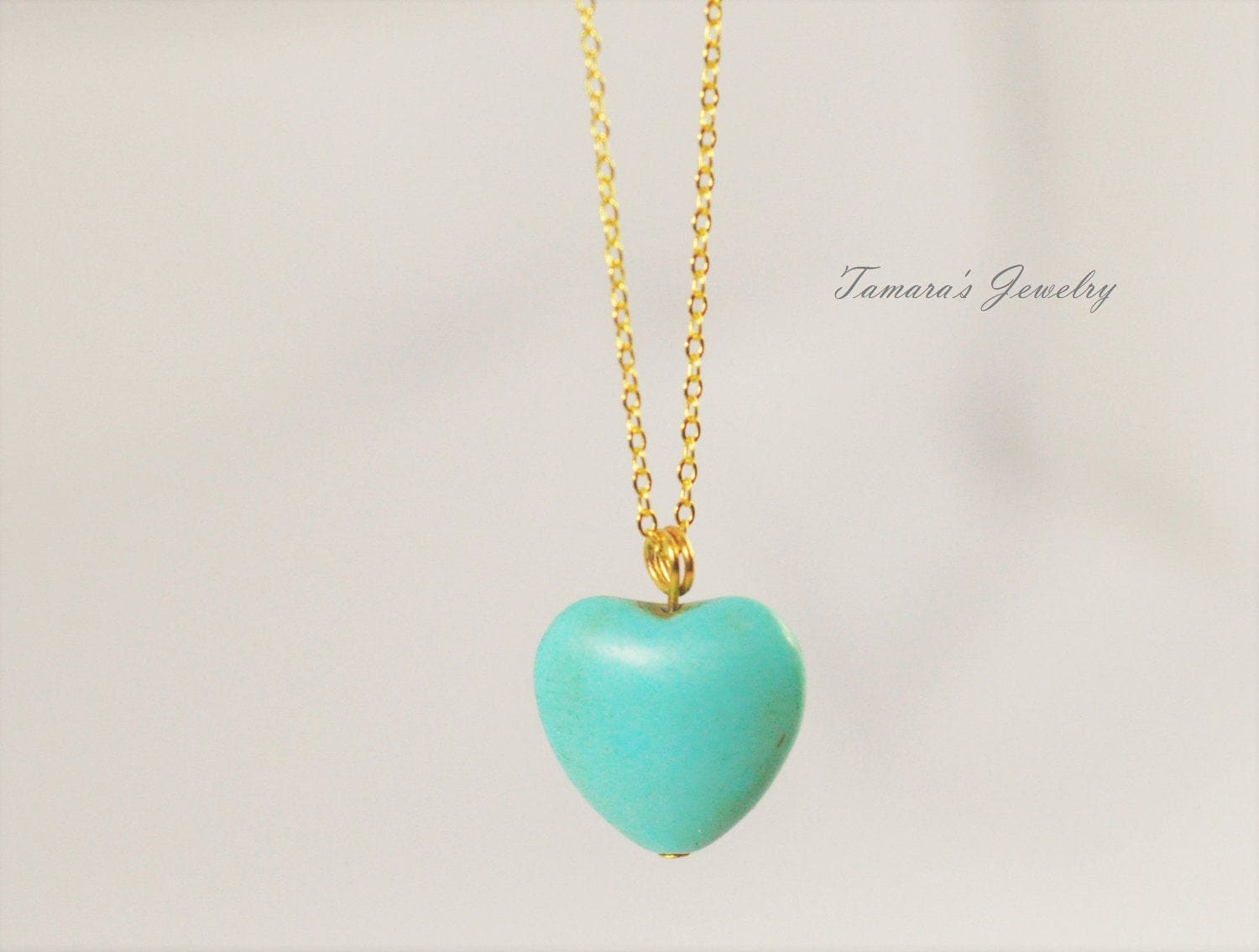 Turquoise Heart Necklace/Everyday Bohemian Jewellery/Genuine | Etsy