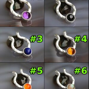 Labradorite Fake Septum Ring in Sterling Silver, No Piercing Required ...