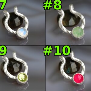 Labradorite Fake Septum Ring in Sterling Silver, No Piercing Required ...