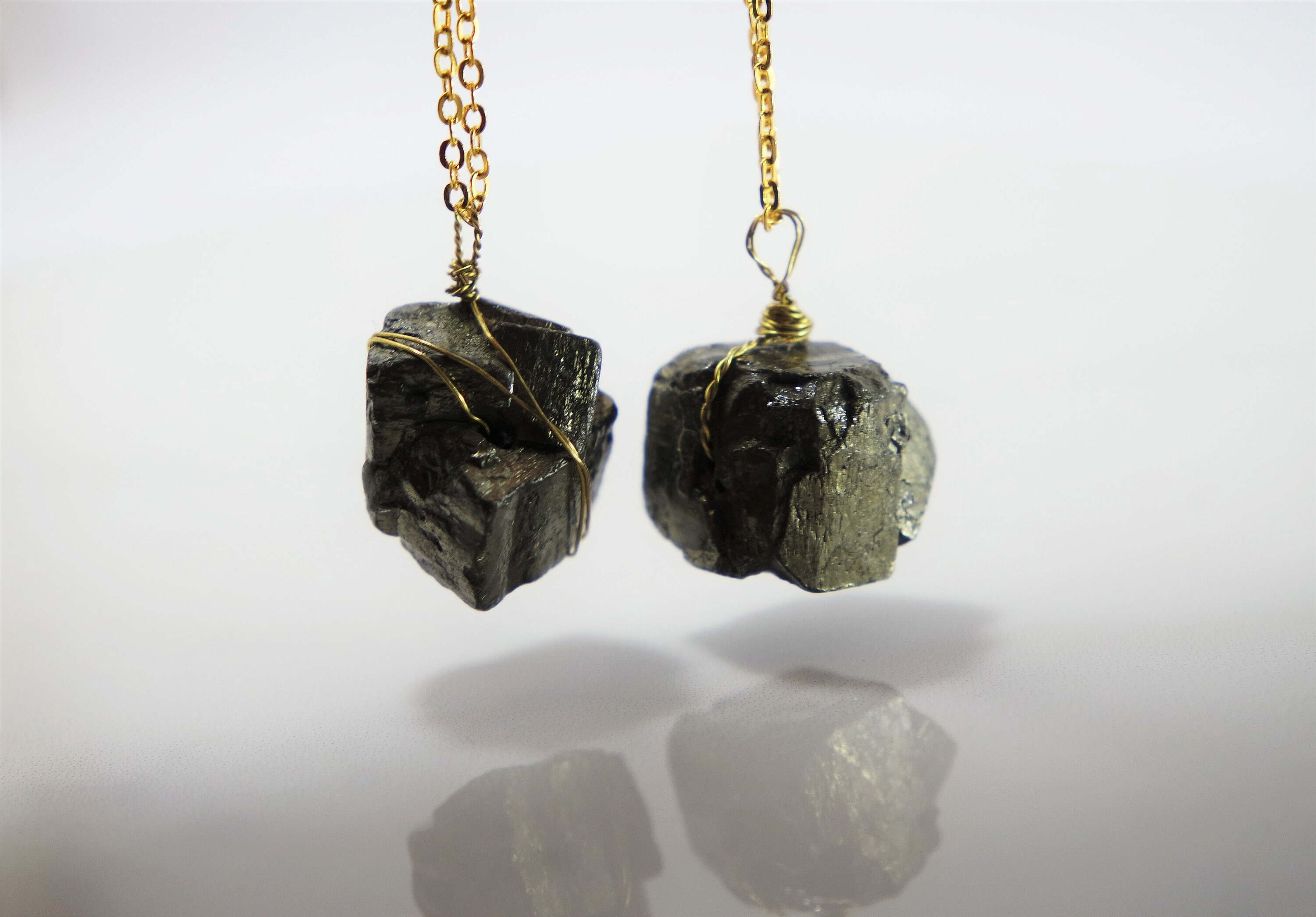 Raw Pyrite Necklace Pyrite Crystal Necklace Pyrite | Etsy