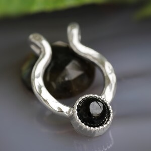 Labradorite Fake Septum Ring in Sterling Silver, No Piercing Required ...