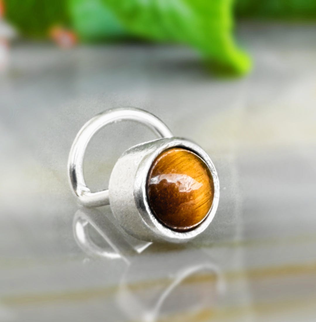 Tiger Eye Nose Piercings Natural Gemstone Nose Screw 4mm Gemstone Nose ...