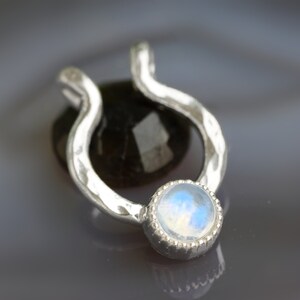 Labradorite Fake Septum Ring in Sterling Silver, No Piercing Required ...