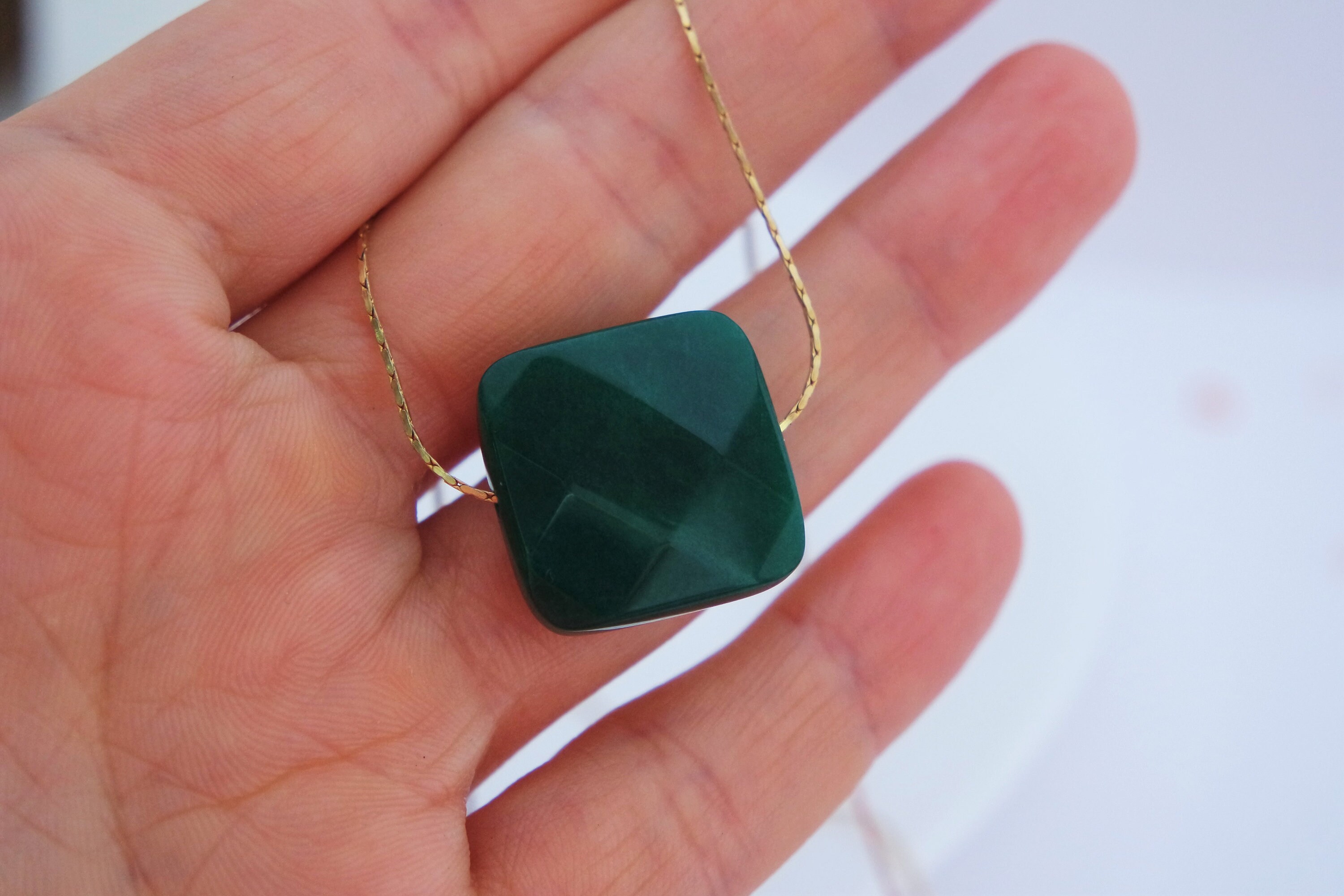 Aventurine Necklace Genuine Faceted Aventurine Pendant - Etsy Canada