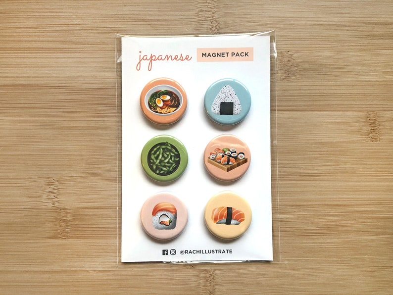 Japanese Food Magnet Pack / Refrigerator Magnets / Food - Etsy