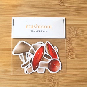 Mushroom Sticker Pack 12pc / Mushroom Stickers / Fungi Stickers / Plant ...