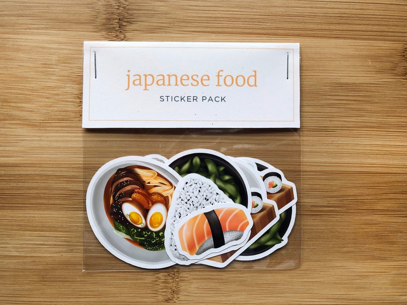 Japanese Food Sticker Pack 12pc / Sushi Sashimi Stickers / - Etsy