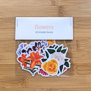 Flower Sticker Pack 12pc / Flower Stickers / Gardening Stickers ...
