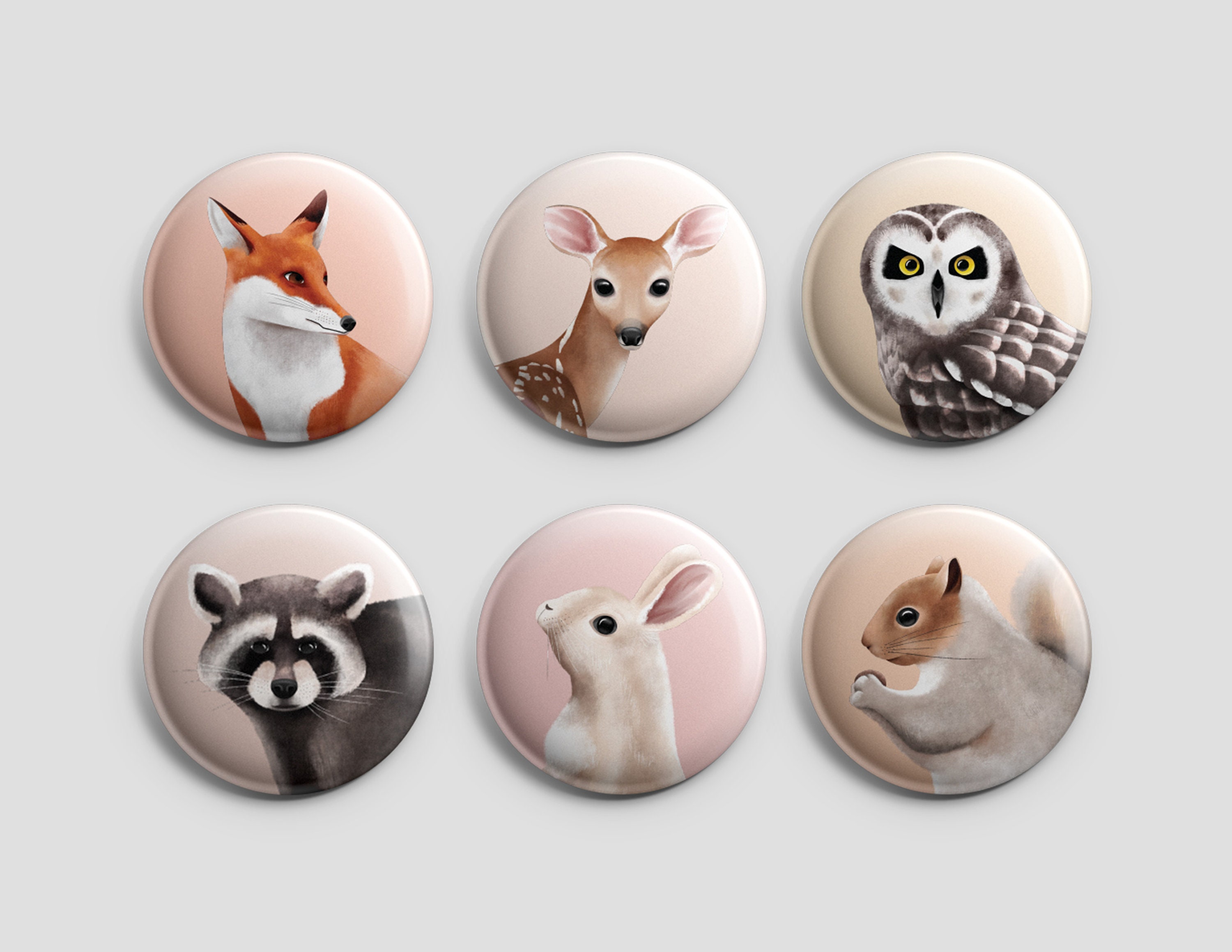 Woodland Button Pack / Forest Animal Buttons / Woodland Animal - Etsy