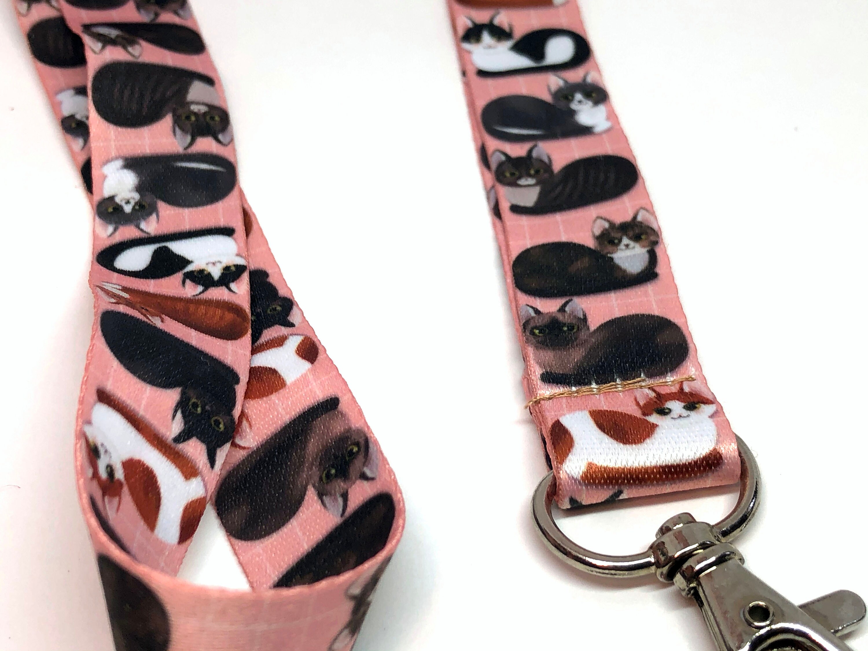 Buy Cat Loaf Lanyard / Cat ID Badge Holder / Kawaii Cat Keychain ...