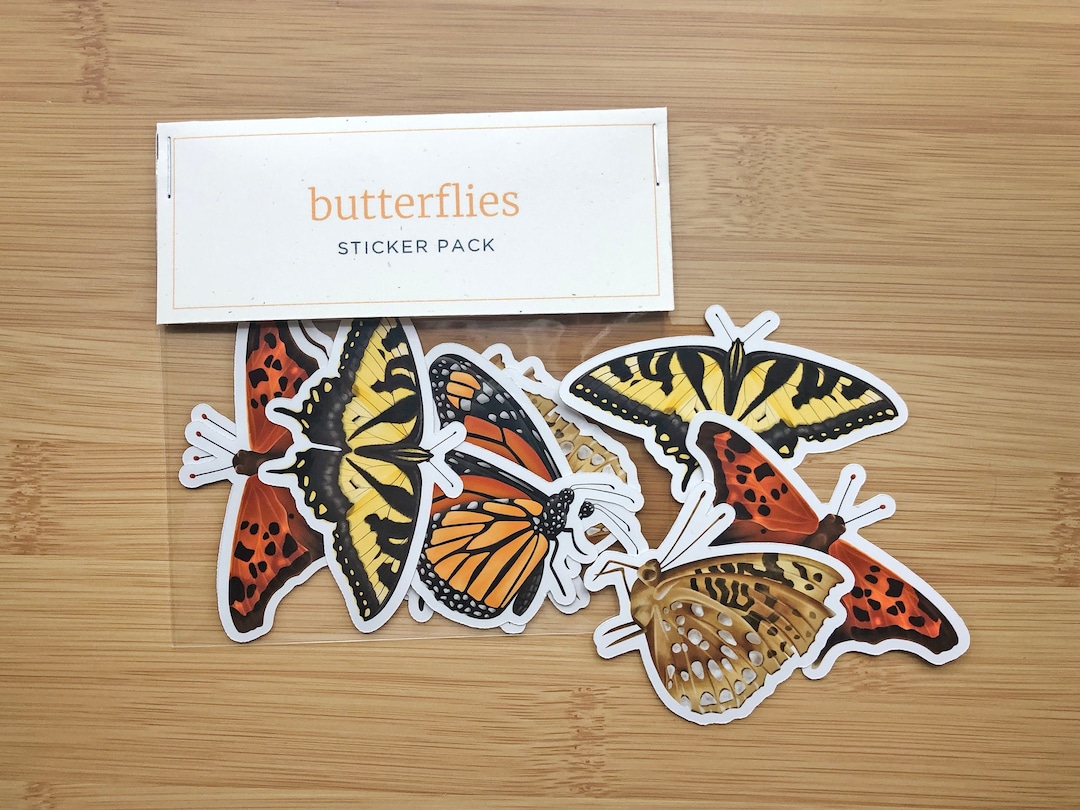 Butterfly Sticker Pack 10pc / Butterfly Stickers / Monarch Sticker Pack ...