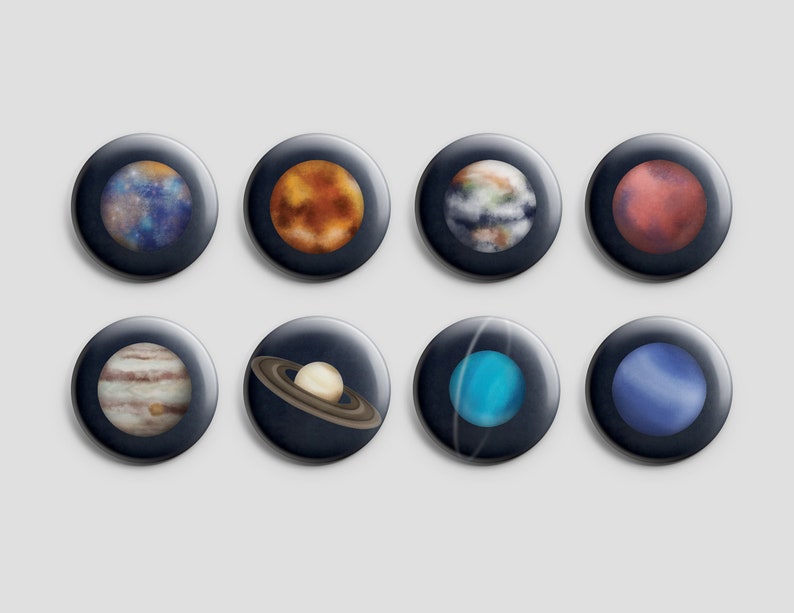 Space Button Pack / Space Buttons / Planet Pin Back Buttons / | Etsy