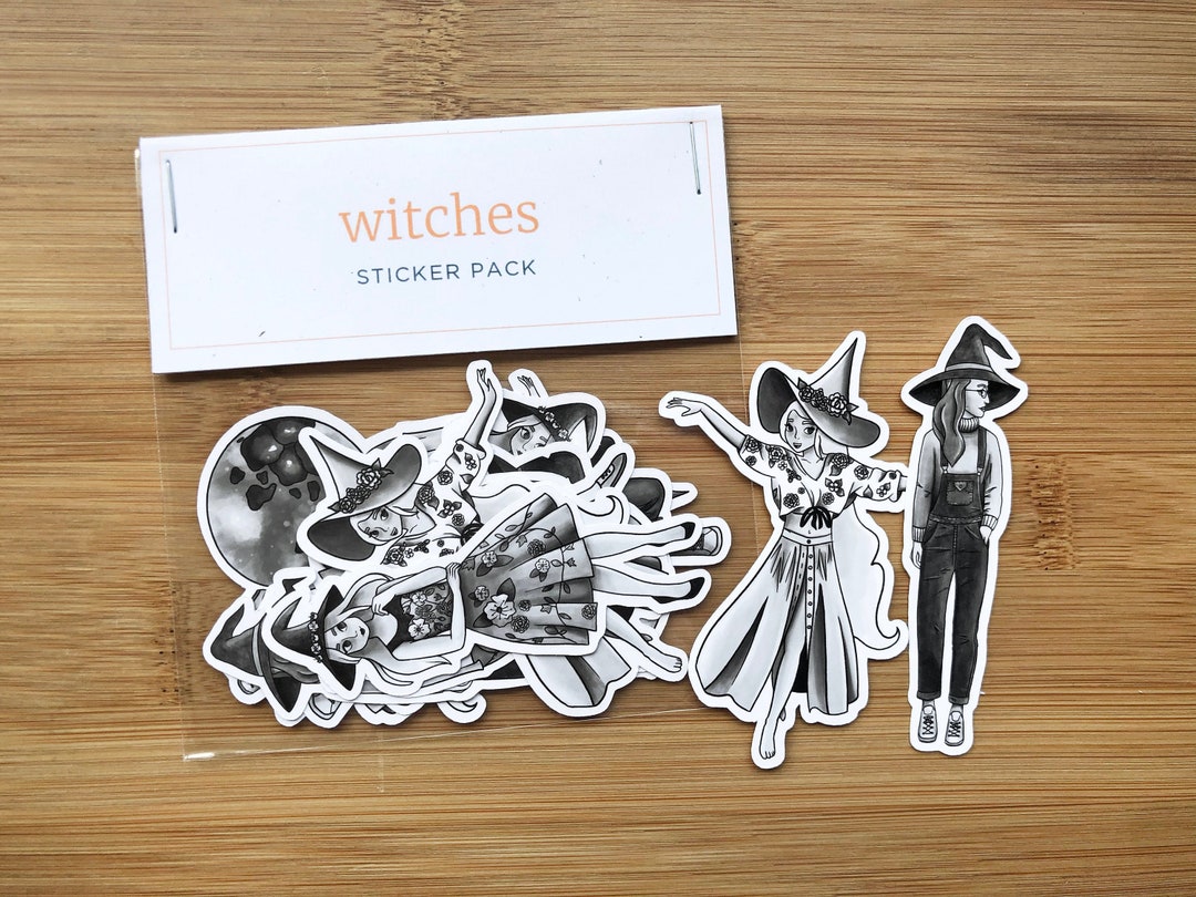 Witches Halloween Sticker Pack 10pc / Spooky Witchcraft Stickers ...