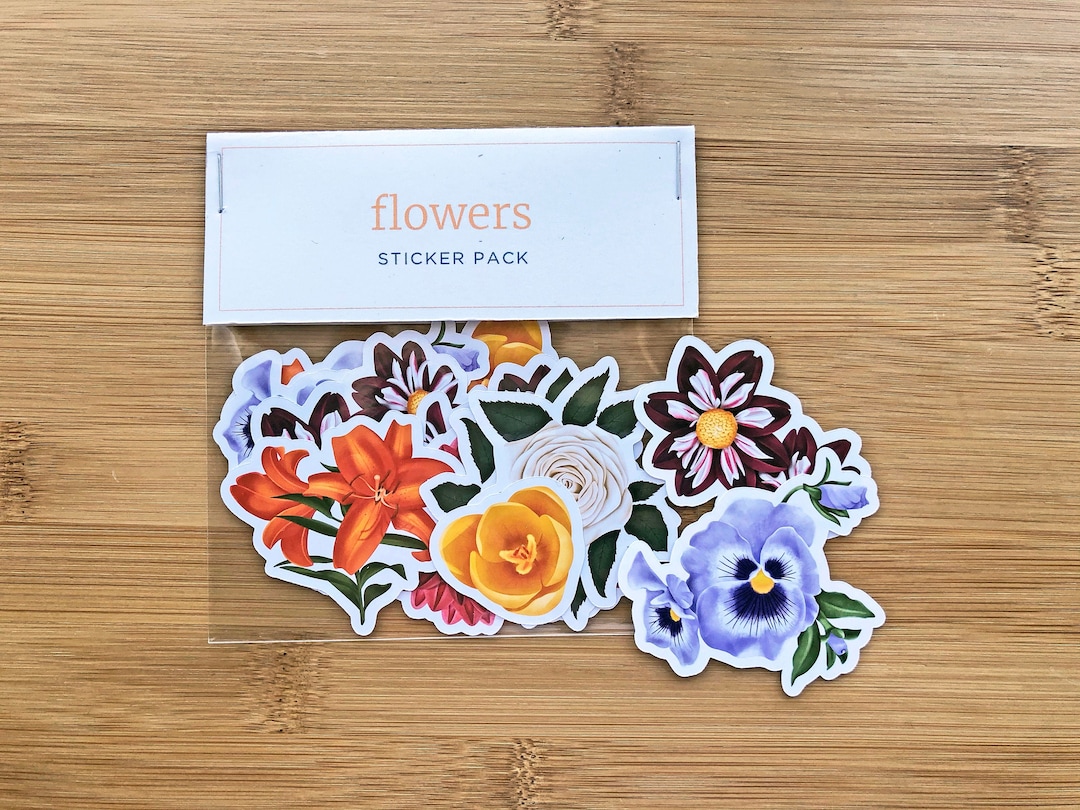 Flower Sticker Pack 12pc / Flower Stickers / Gardening Stickers ...