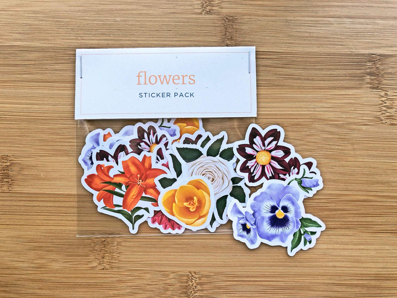 Flower Sticker Pack 12pc / Flower Stickers / Gardening | Etsy