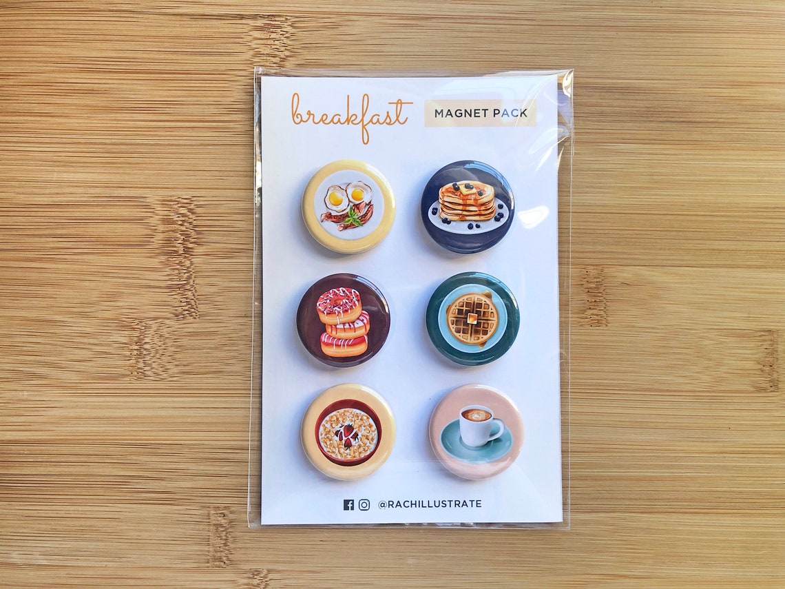 Breakfast Magnet Pack / Refrigerator Magnets / Food Magnets / - Etsy