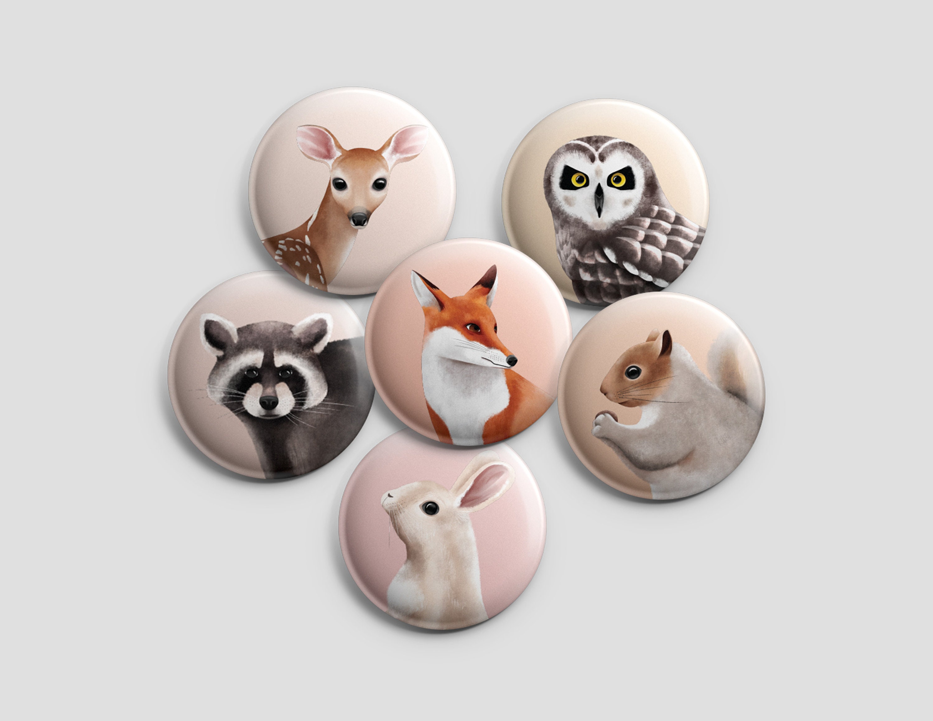 Woodland Button Pack / Forest Animal Buttons / Woodland Animal - Etsy