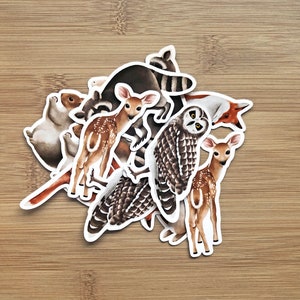 Woodland Sticker Pack 12pc / Forest Animal Stickers / Animal Sticker ...