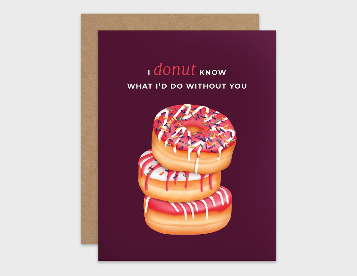 Funny Friendship Card / Donut Pun Valentine Card / - Etsy